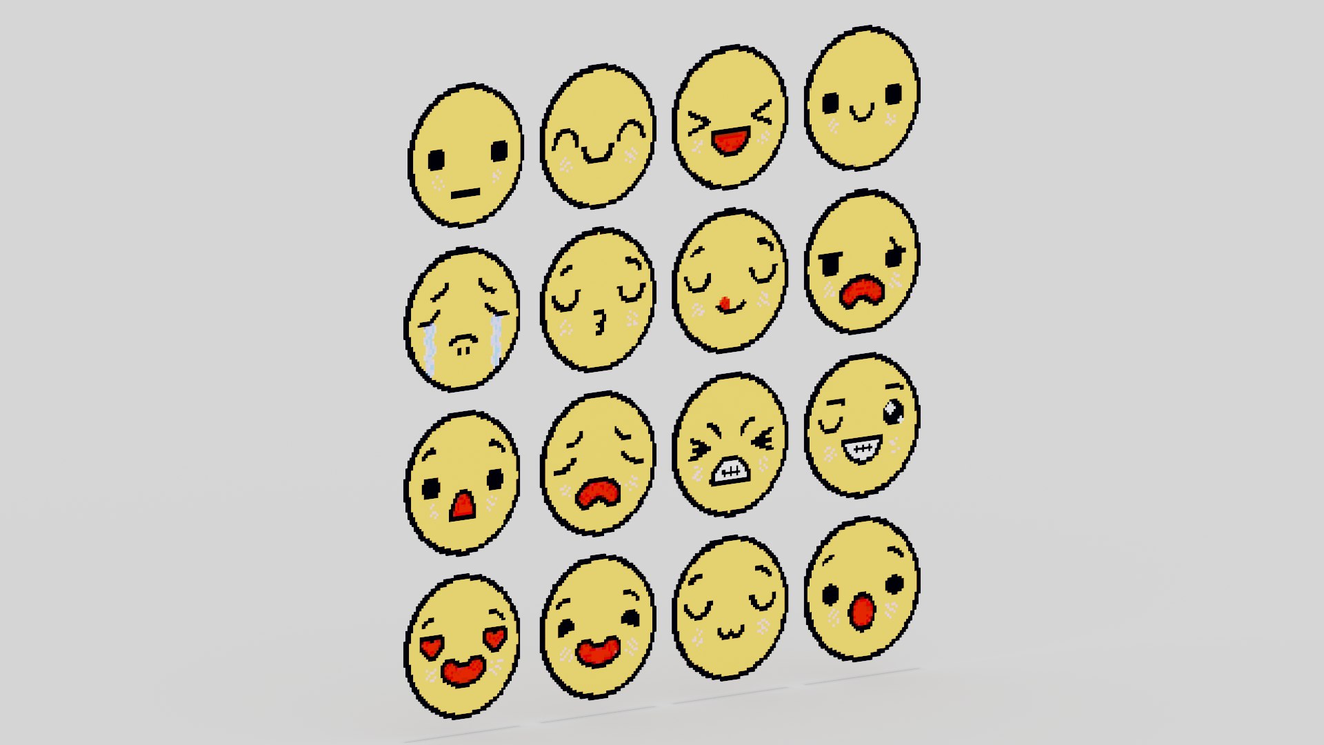 3D Model Pixel Emoji Pack - TurboSquid 1879960