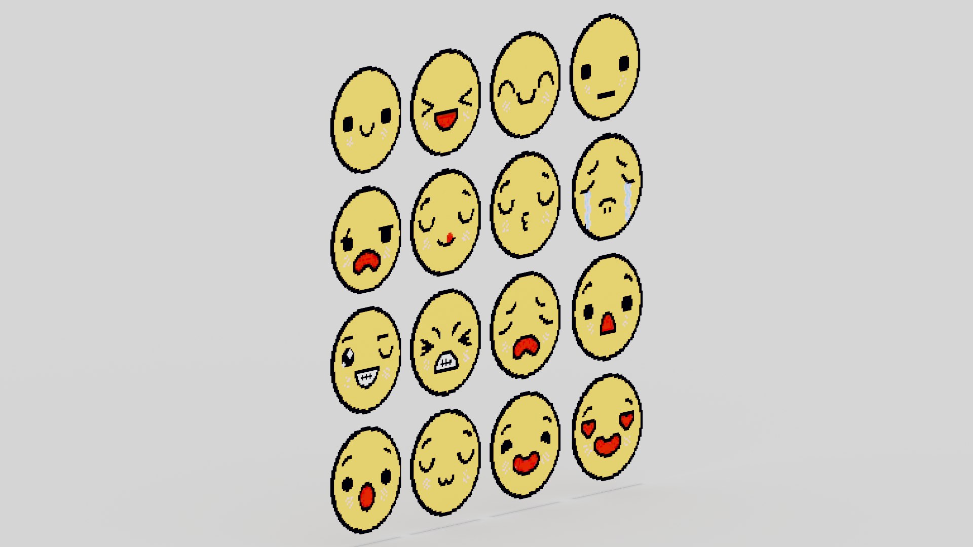 3D Model Pixel Emoji Pack - TurboSquid 1879960