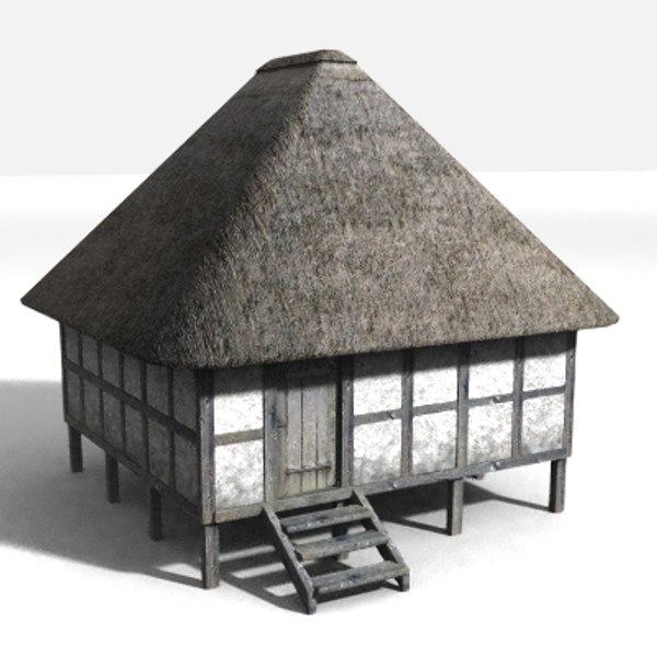 3d medieval granary model