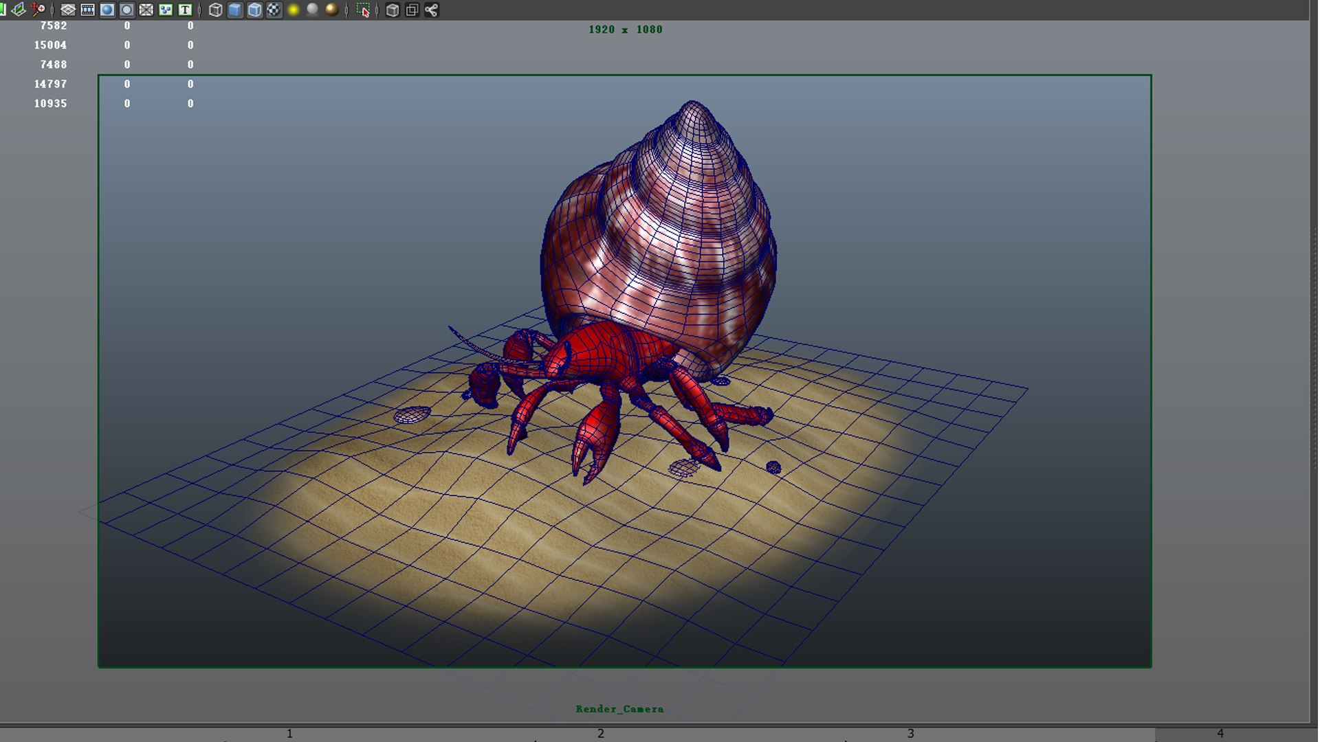 3D model Hermit Crab animal shell crustacean nature perlatus sand ...