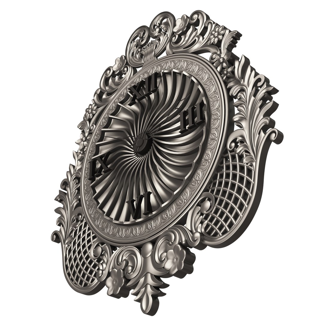 Classic Wall Clock 03 Chrome 3D Model - TurboSquid 2137266