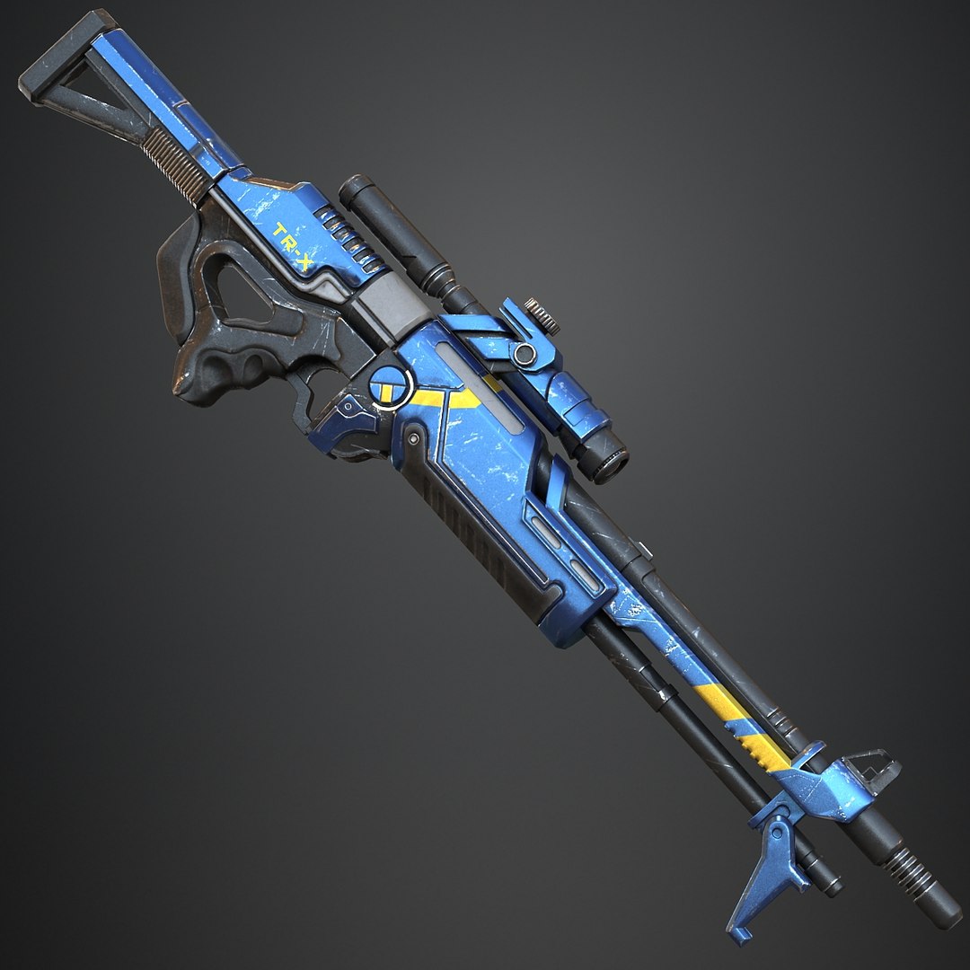 Realistic Character Gun 3d Model