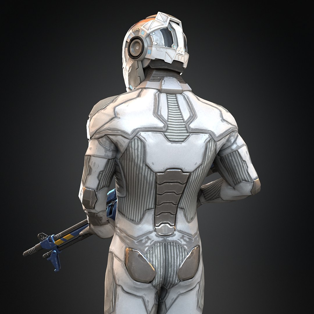 Realistic Character Gun 3d Model