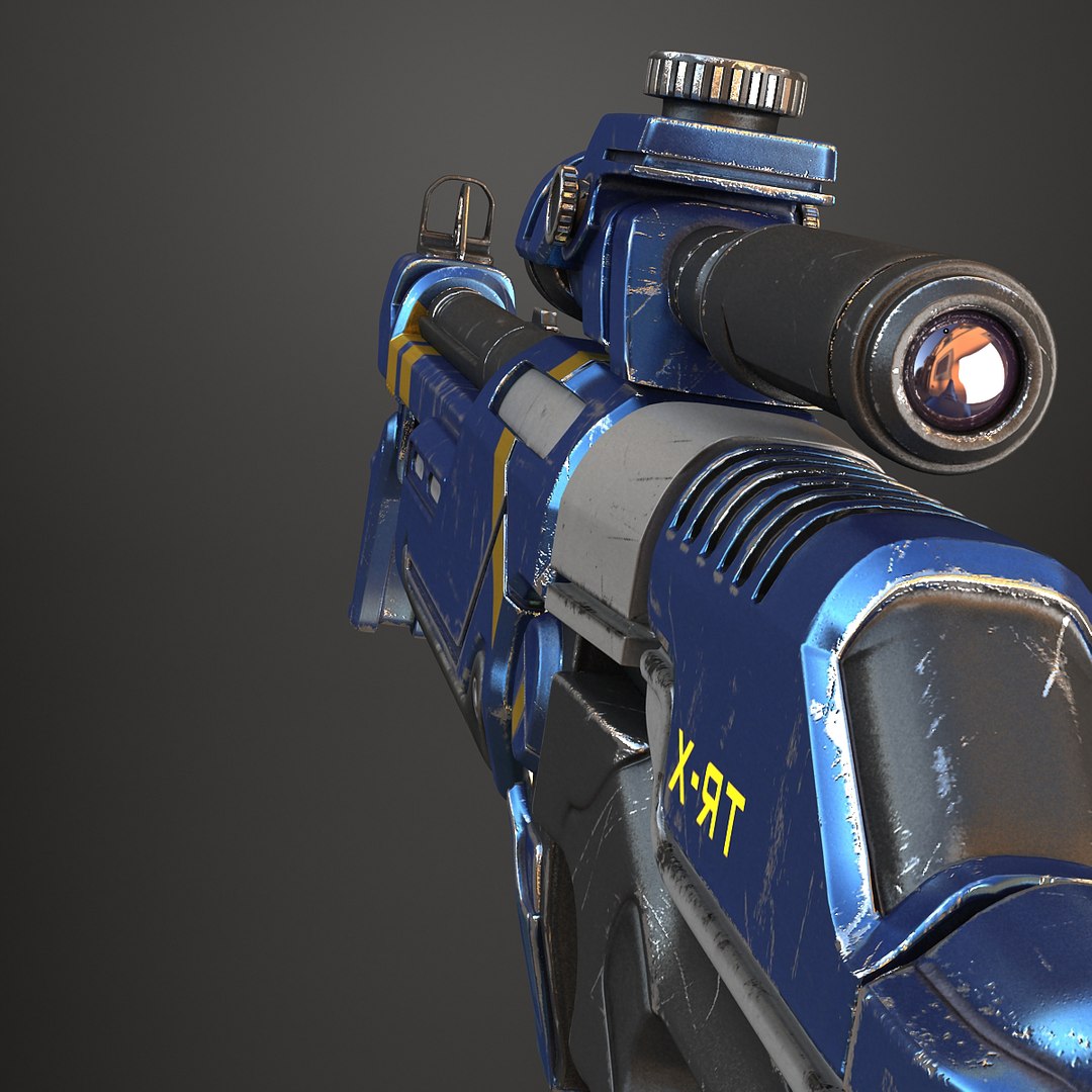 Realistic Character Gun 3d Model