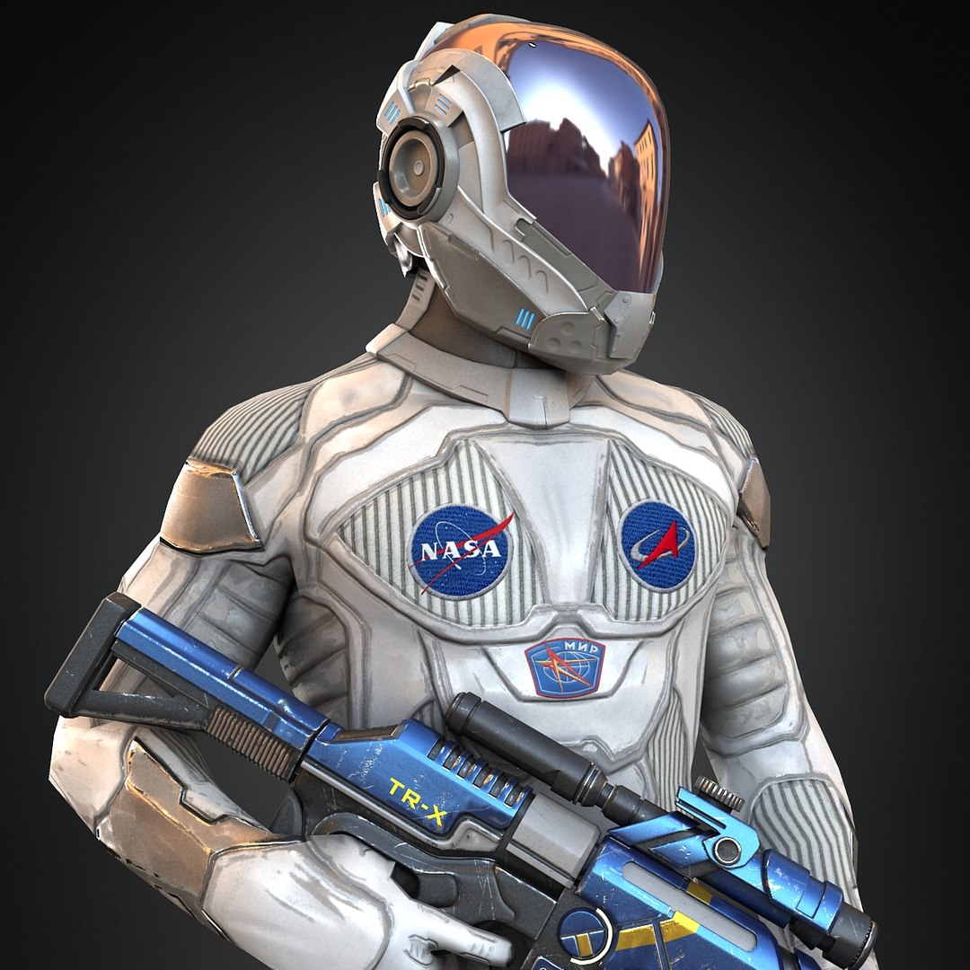 Realistic Character Gun 3d Model