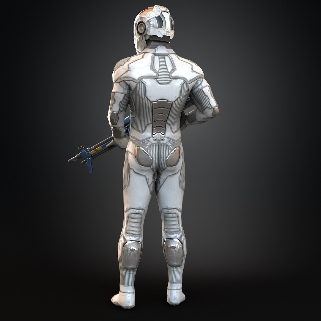 Realistic Character Gun 3d Model