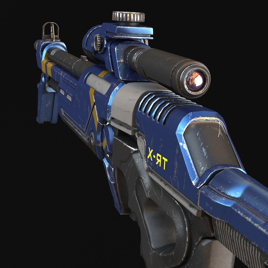 Realistic Character Gun 3d Model