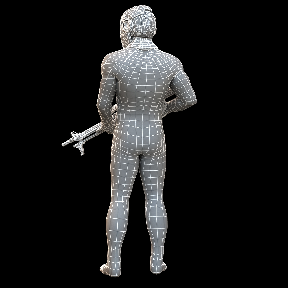 realistic character gun 3d model