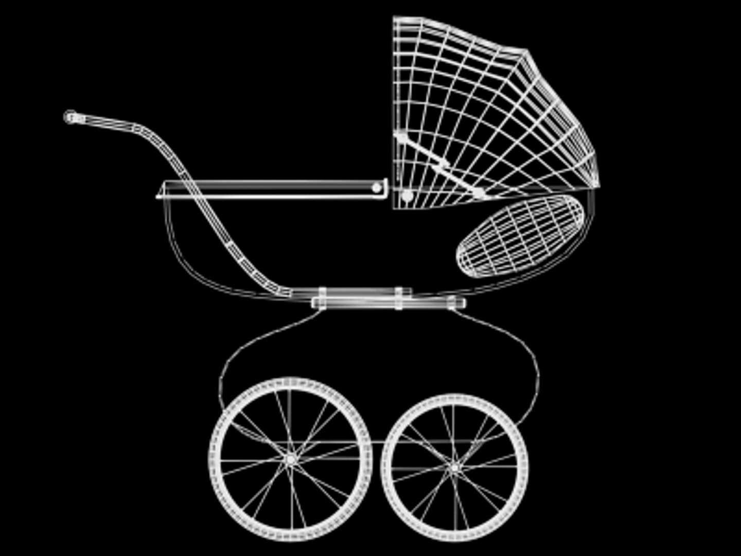 baby pram 3d model
