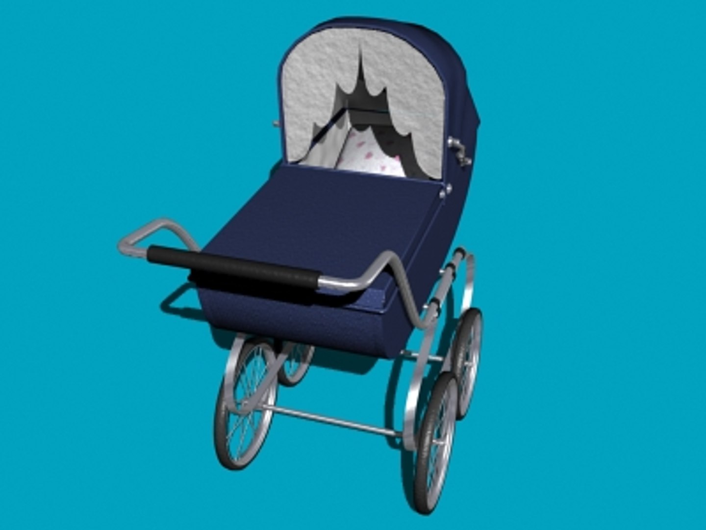baby pram 3d model