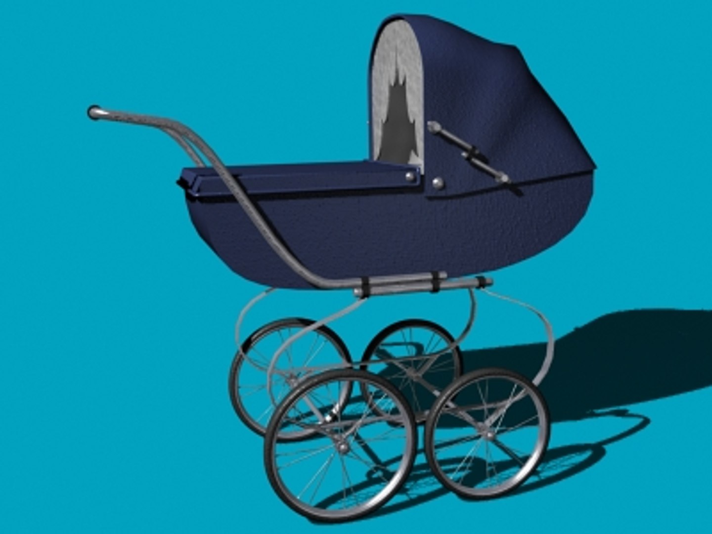 baby pram 3d model