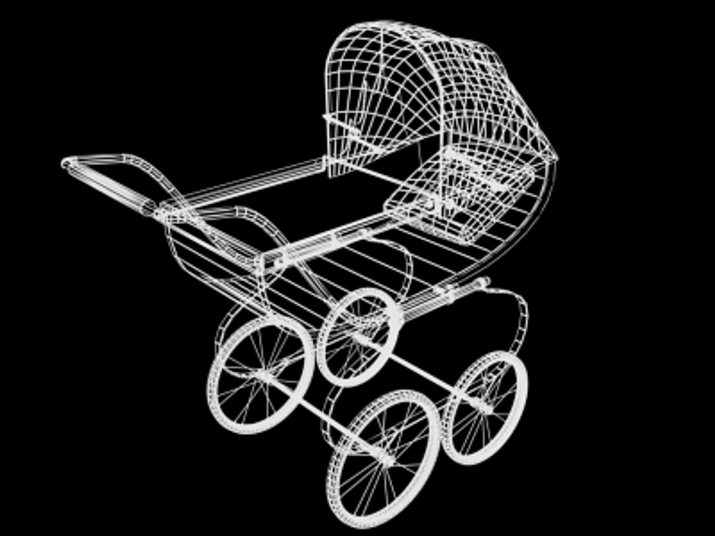 baby pram 3d model
