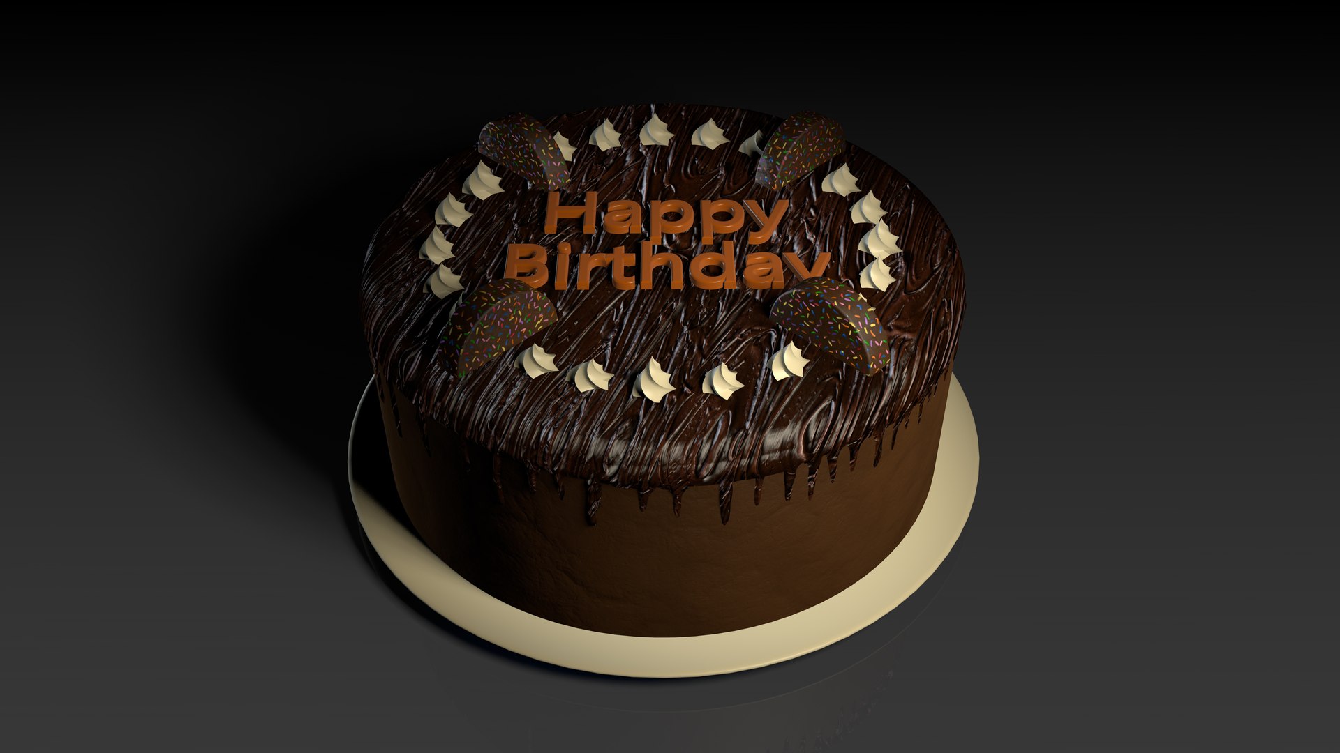 Chocolate Cake Model - TurboSquid 1701304
