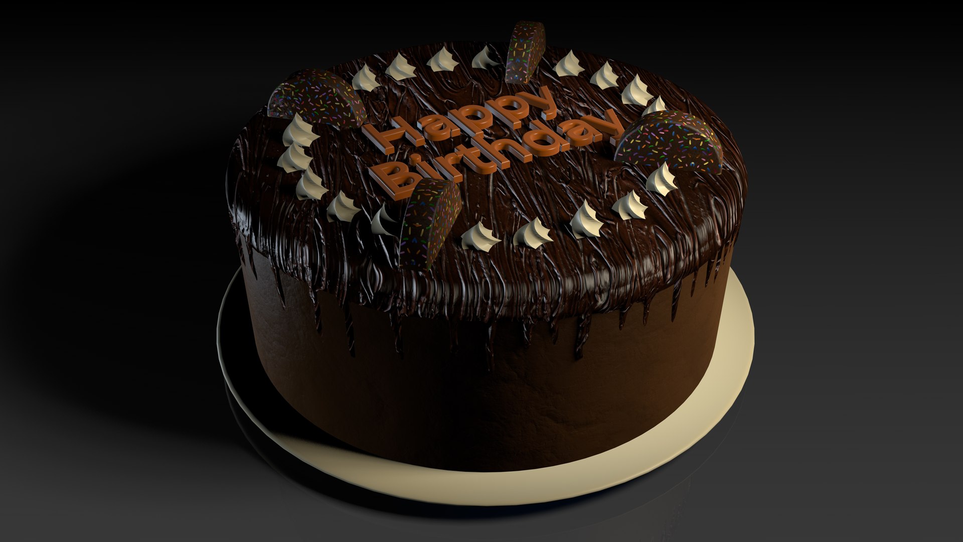 Chocolate Cake Model - TurboSquid 1701304