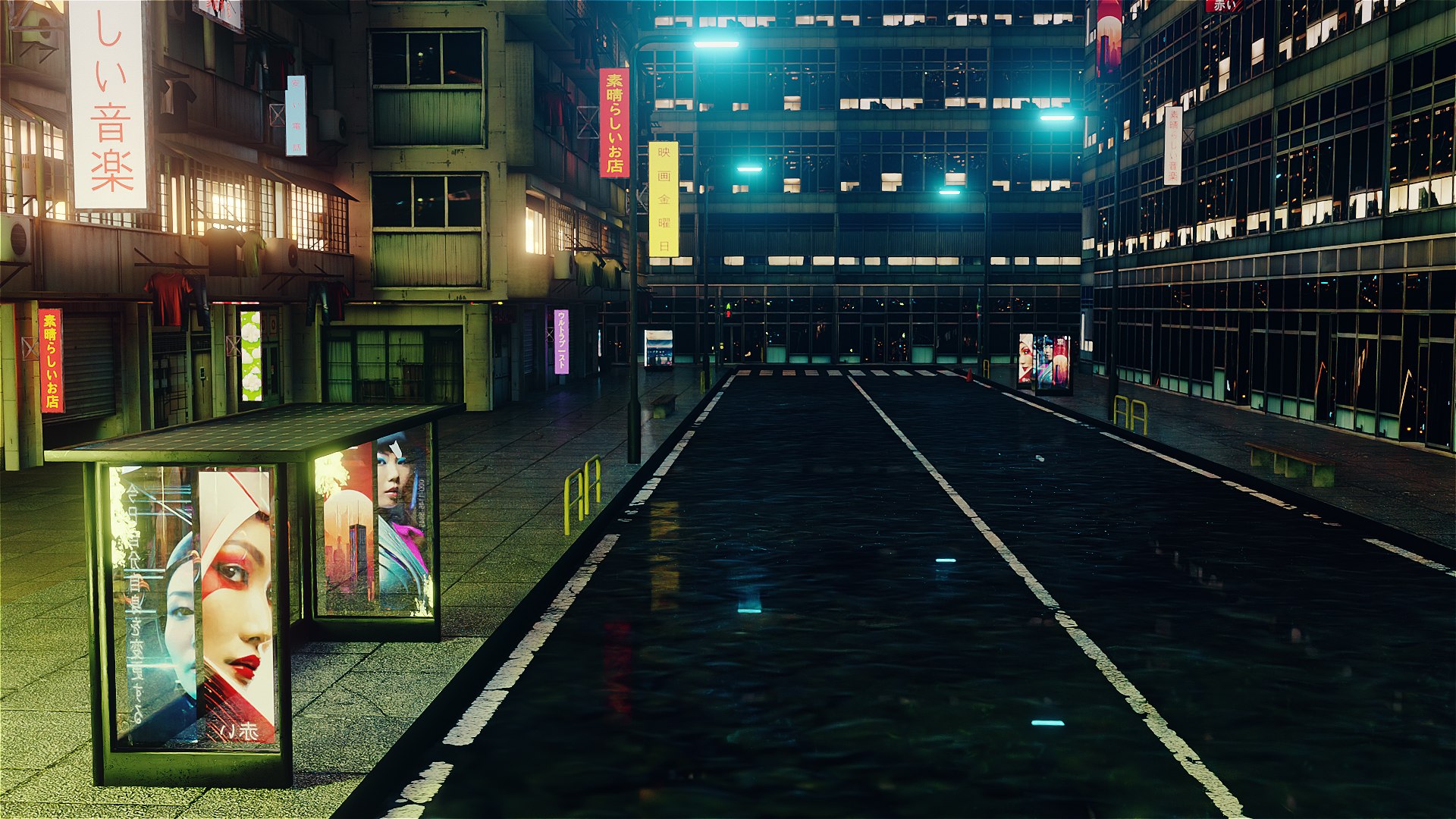 3D Nighttime Cyberpunk Cityscape Model - TurboSquid 2373371