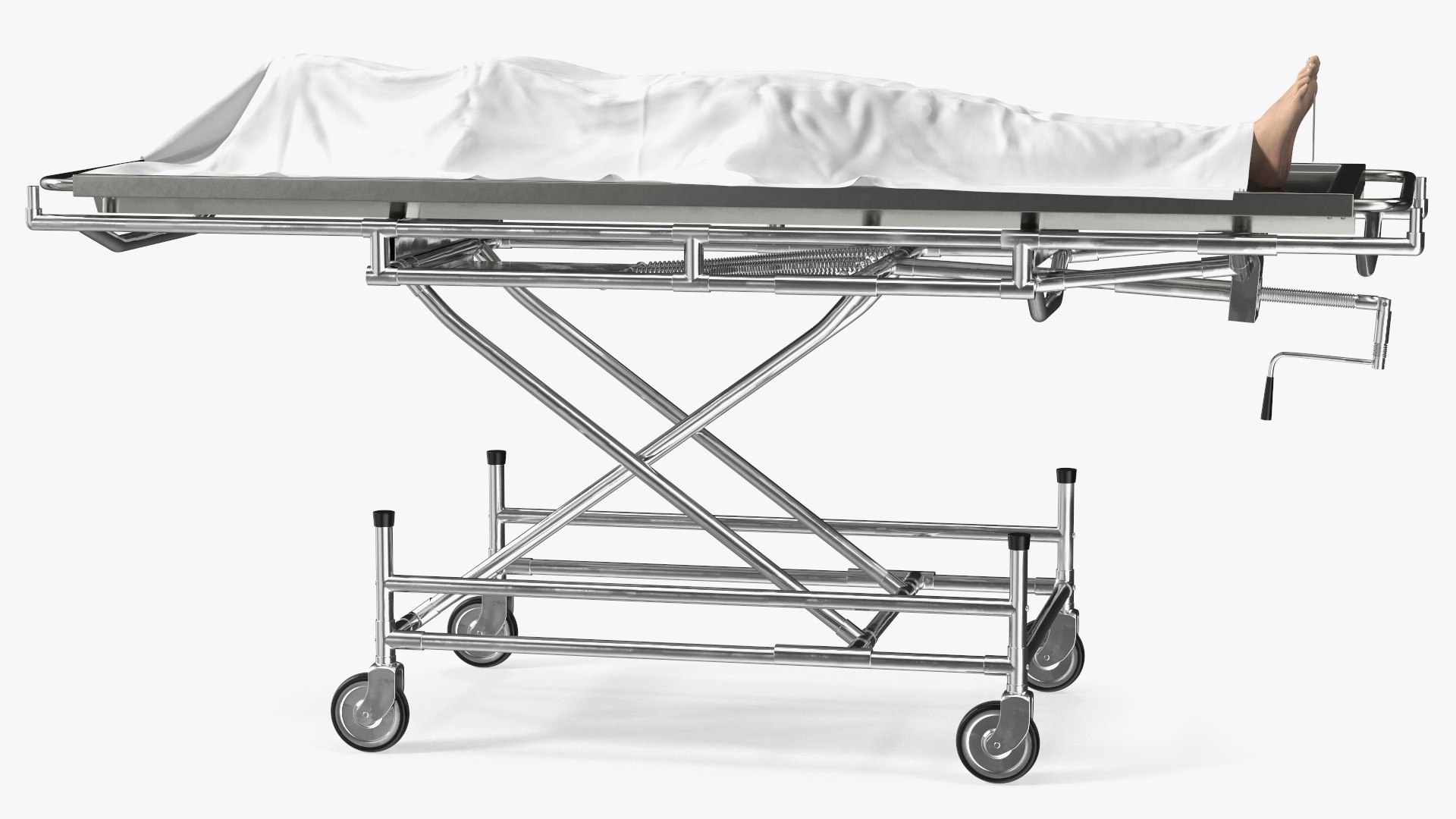 3D Morgue Gurney with Female Corpse and Tray - TurboSquid 2015824