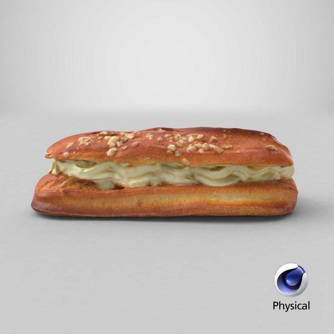 3D Vanilla Eclair Model - TurboSquid 2047424