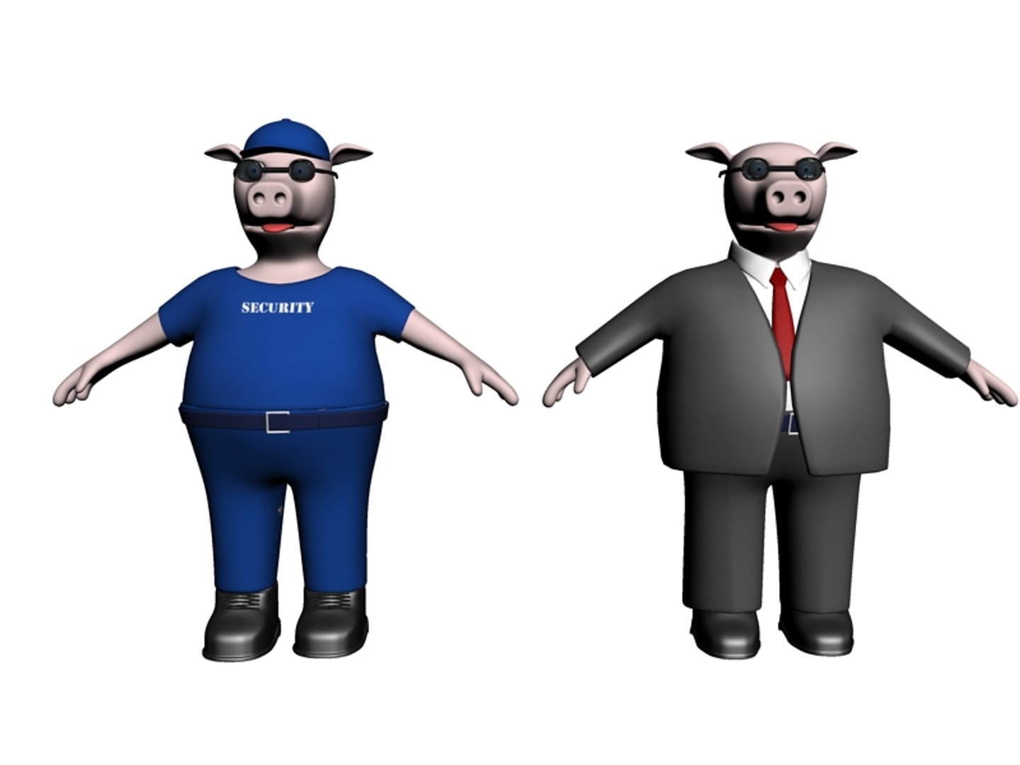 3d model pork security officer