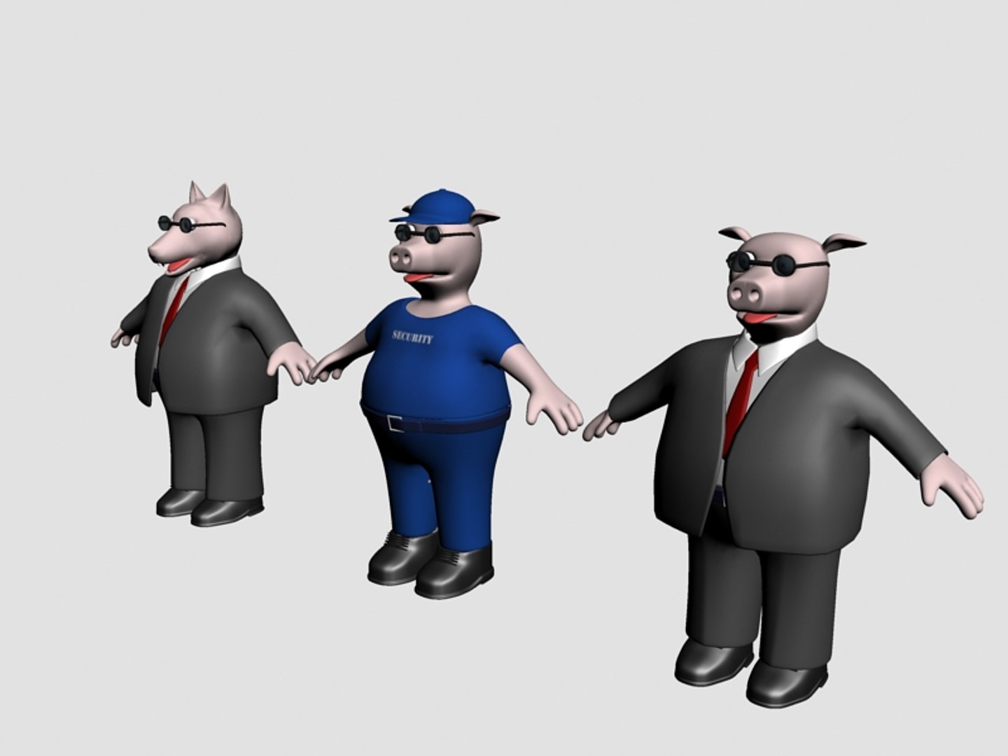 3d model pork security officer