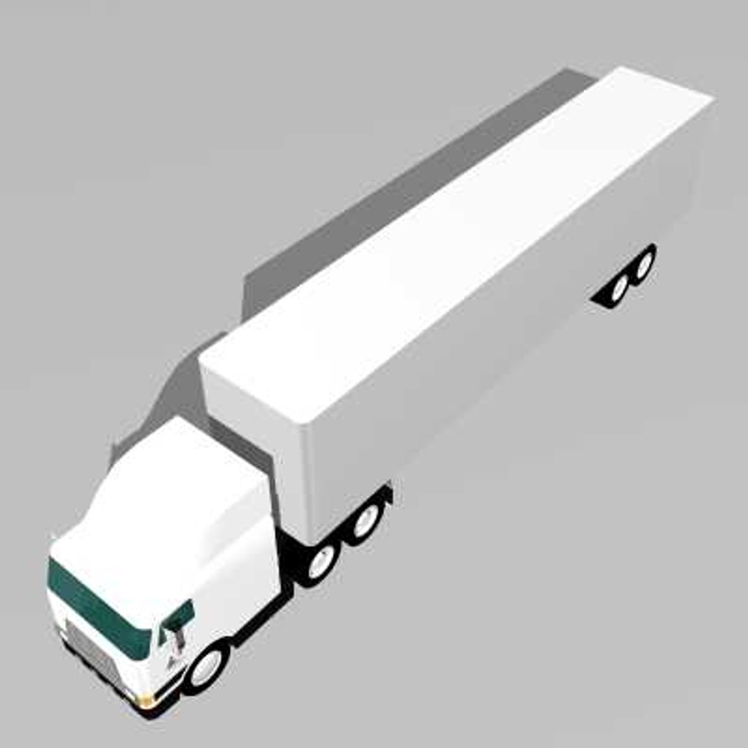 3d Model Cab Semi Trailer