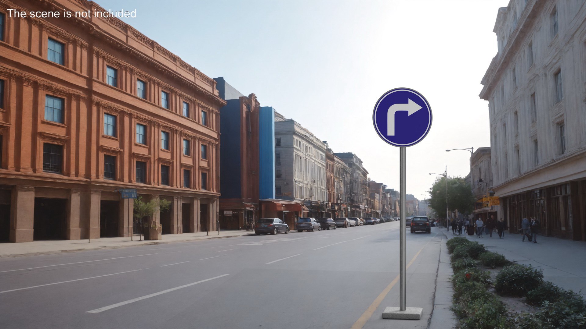 Road Sign Turn Right Ahead 3D Model - TurboSquid 2211848
