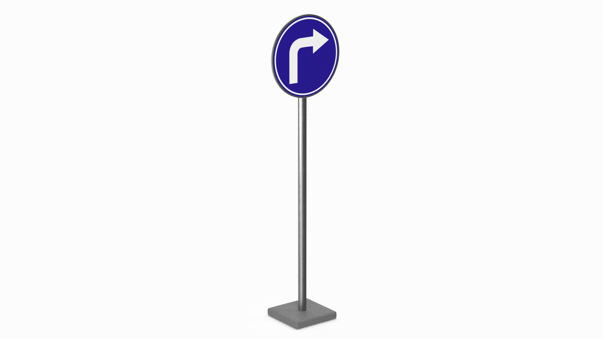 Road Sign Turn Right Ahead 3D Model - TurboSquid 2211848