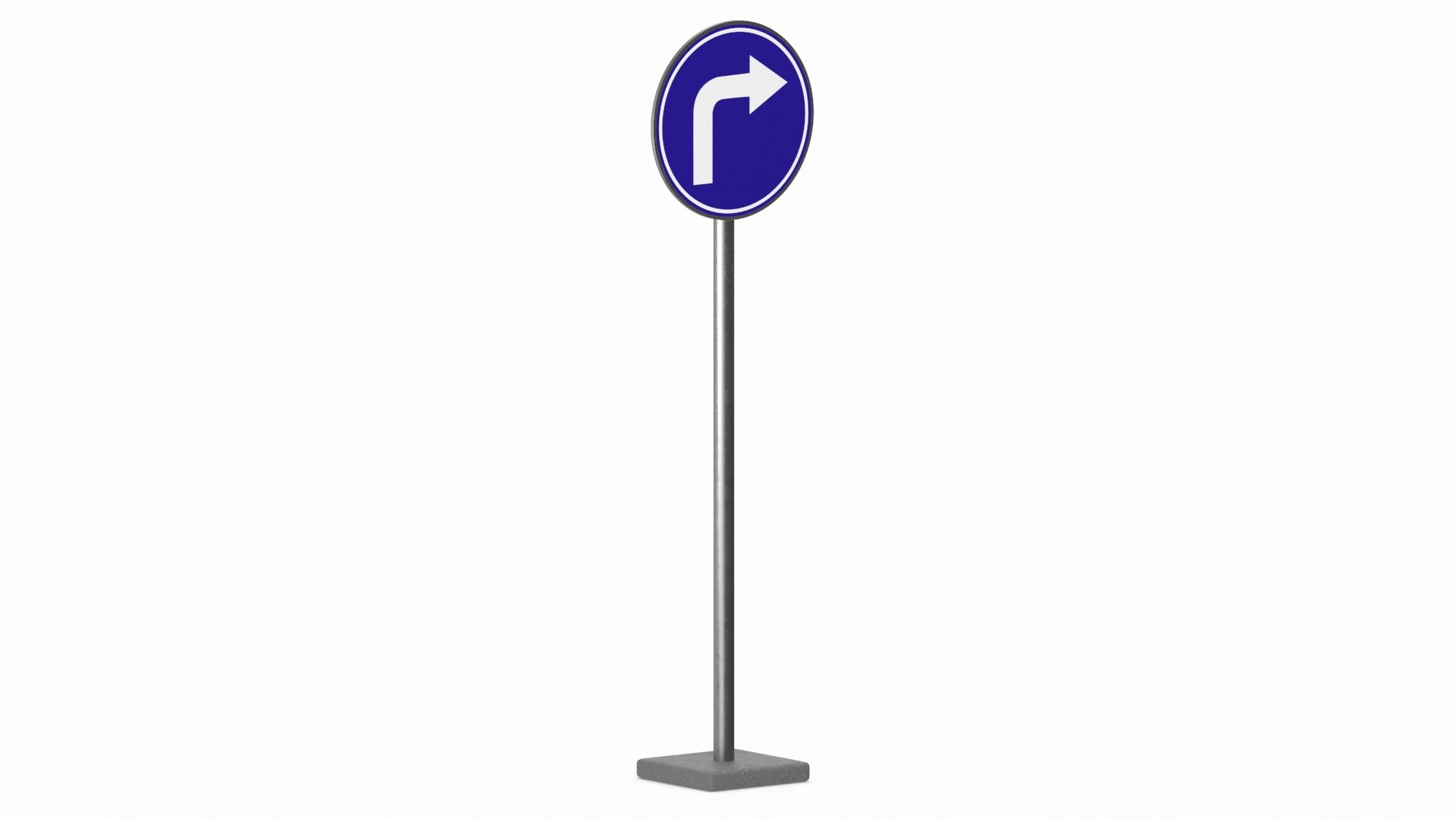 Road Sign Turn Right Ahead 3D Model - TurboSquid 2211848