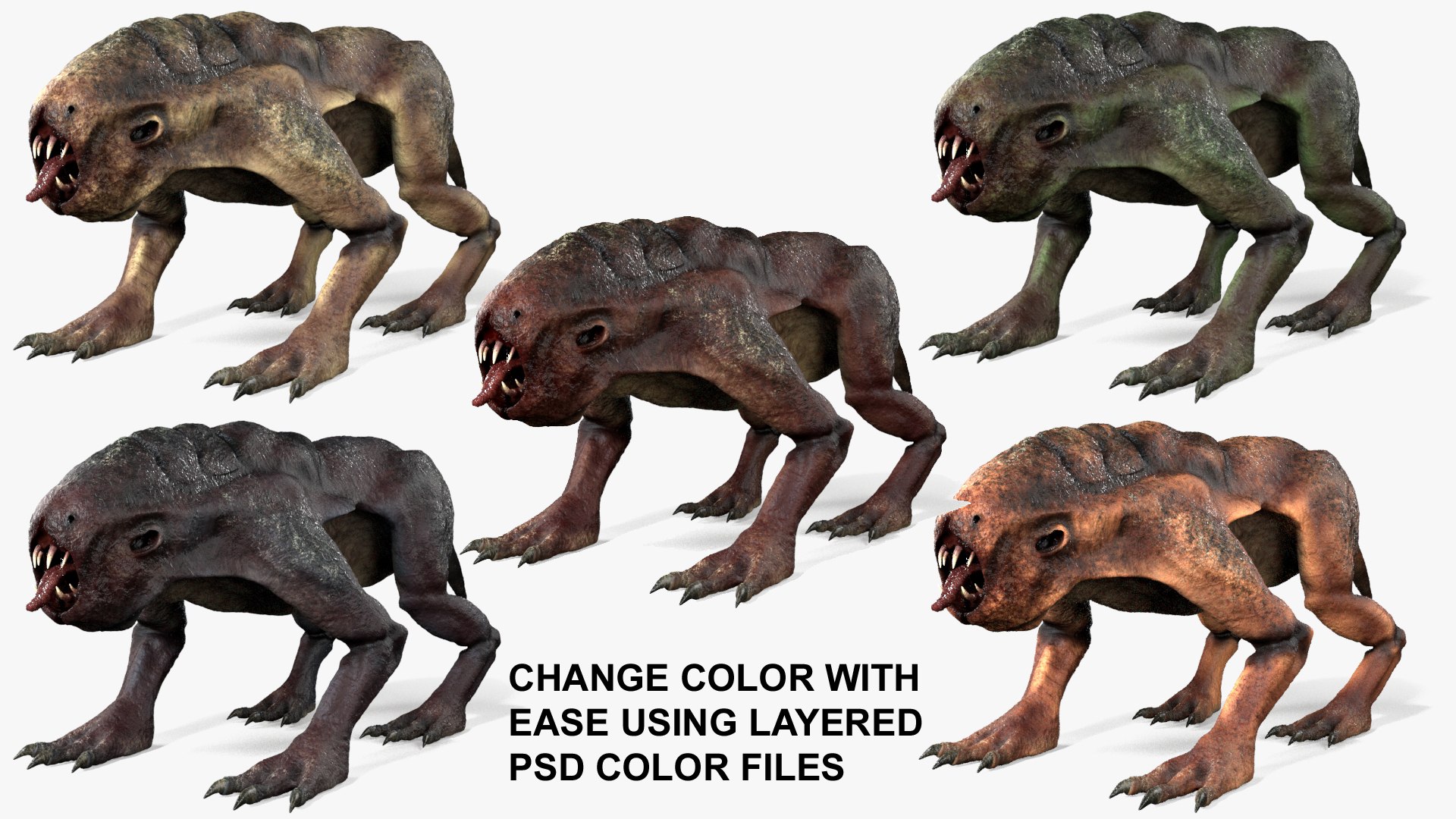 3D Alien Dog Monster Model - TurboSquid 2143440