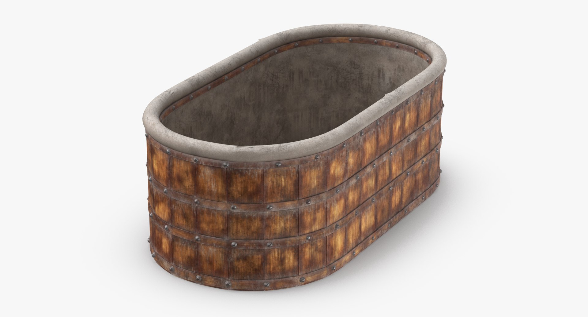 medieval wash tub 02 3d model