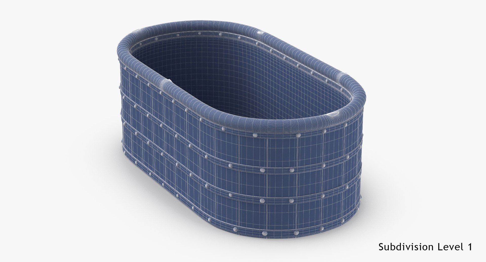 medieval wash tub 02 3d model
