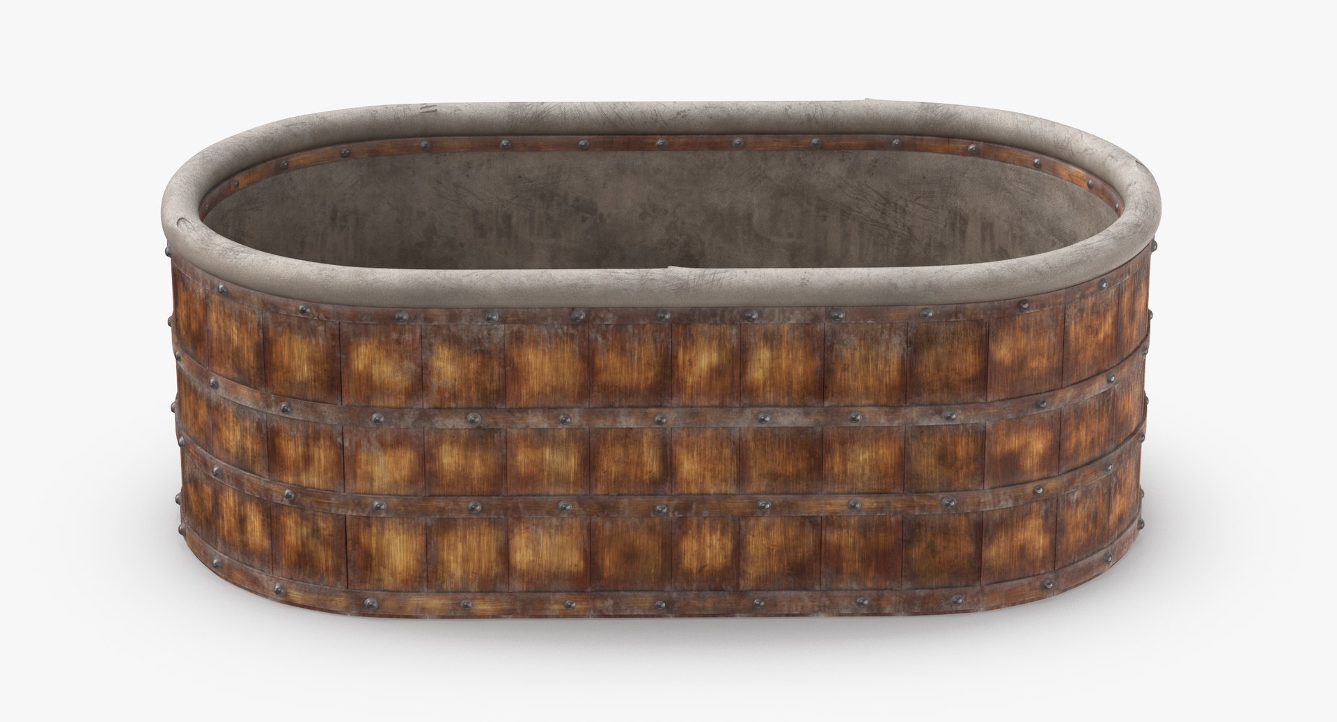 medieval wash tub 02 3d model