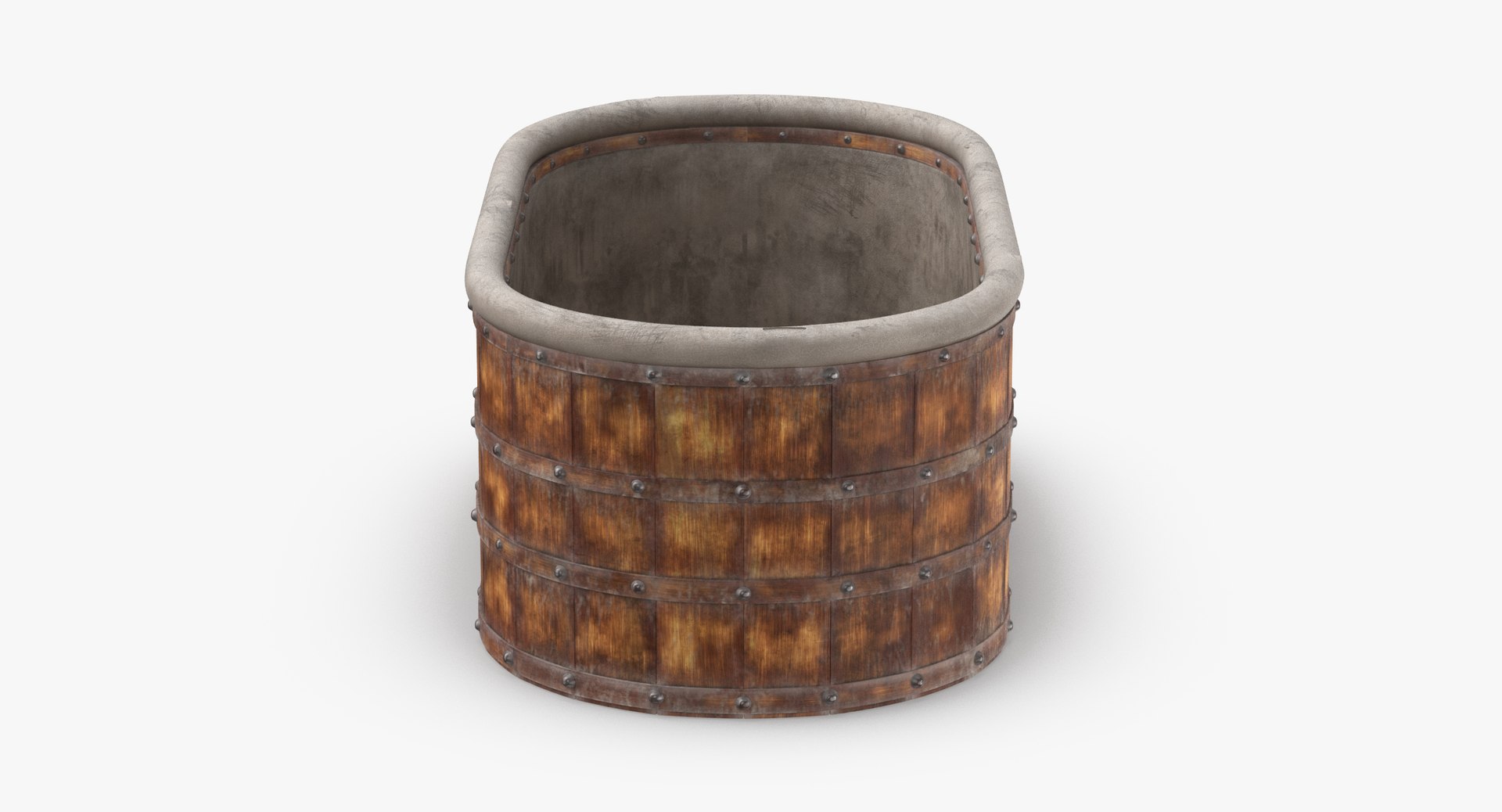 medieval wash tub 02 3d model