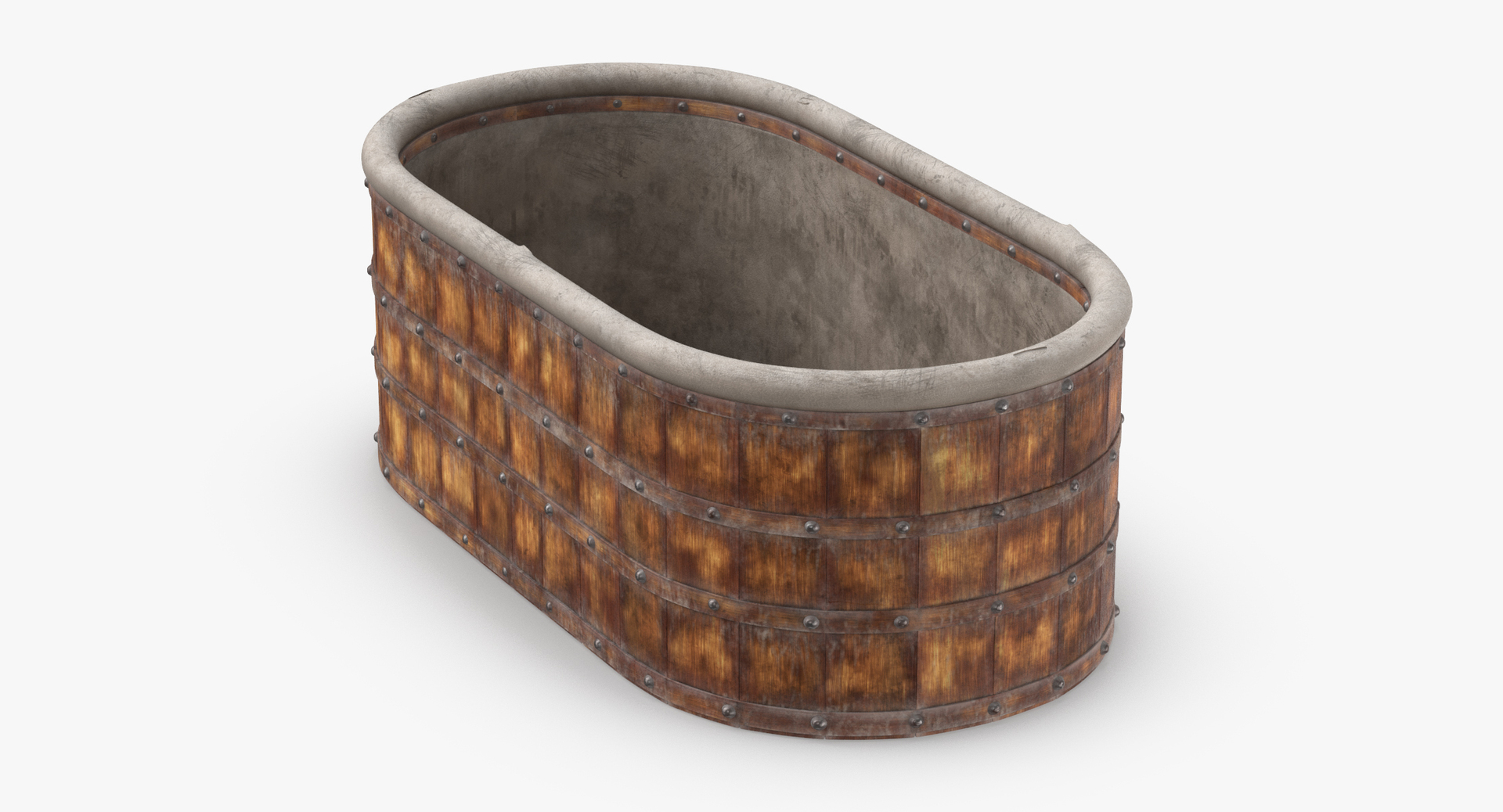 medieval wash tub 02 3d model