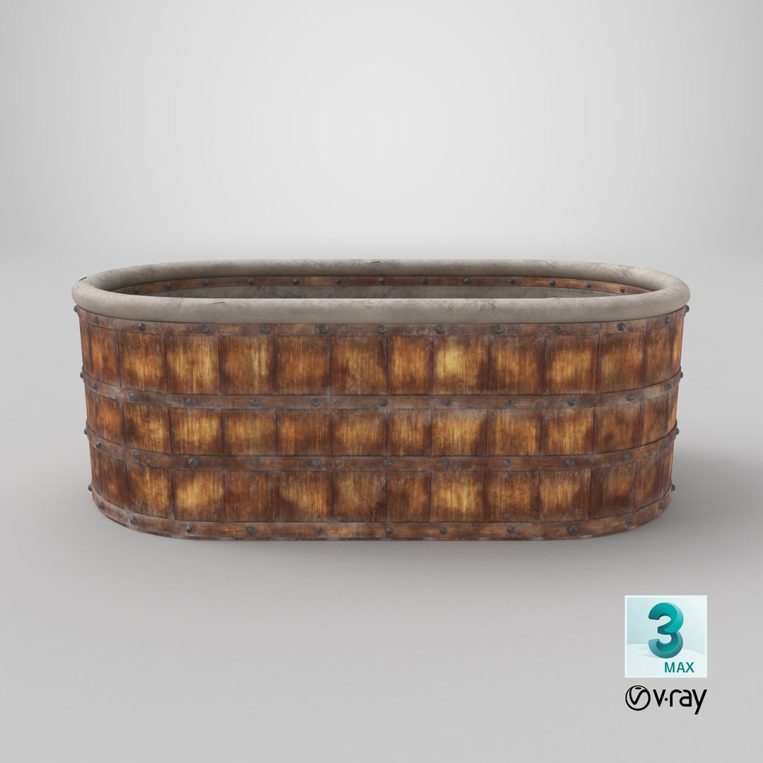 medieval wash tub 02 3d model