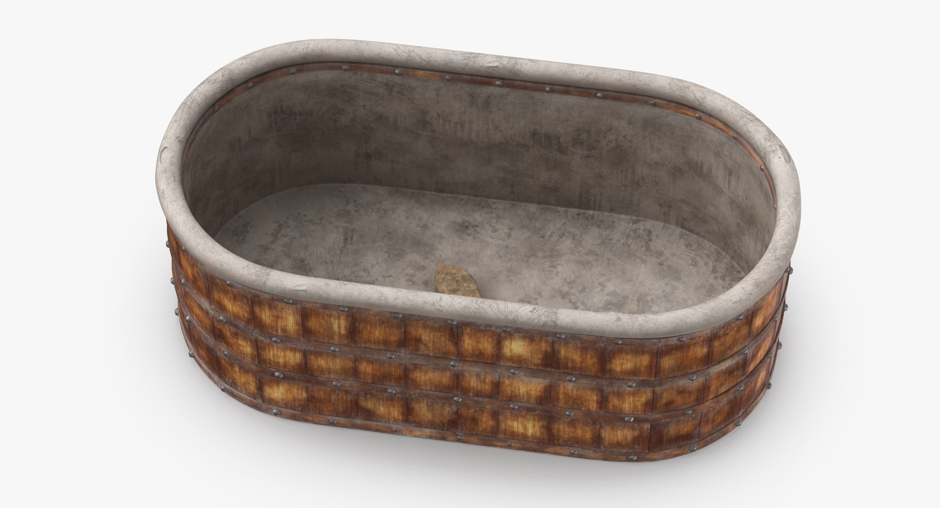 medieval wash tub 02 3d model