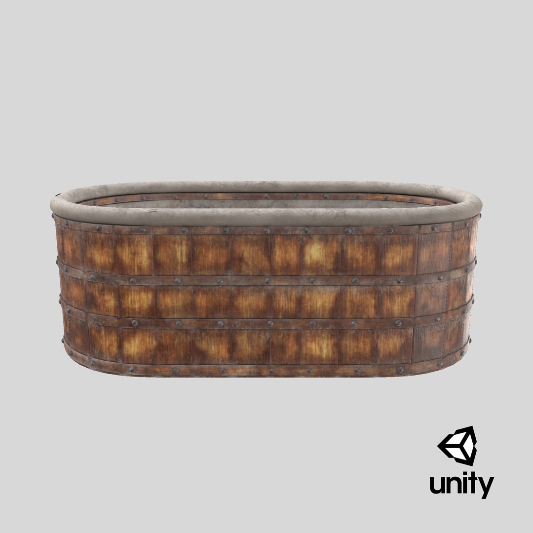 medieval wash tub 02 3d model
