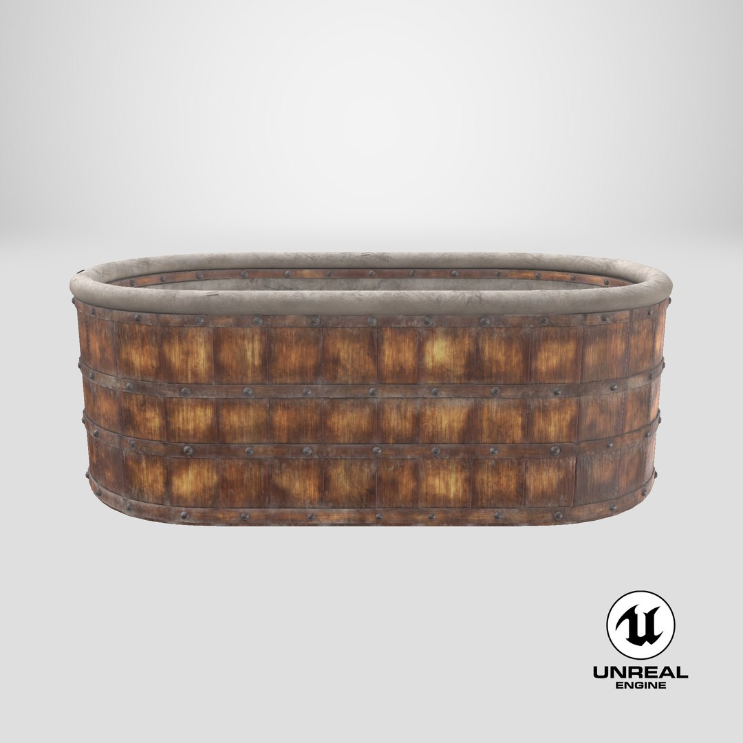 medieval wash tub 02 3d model