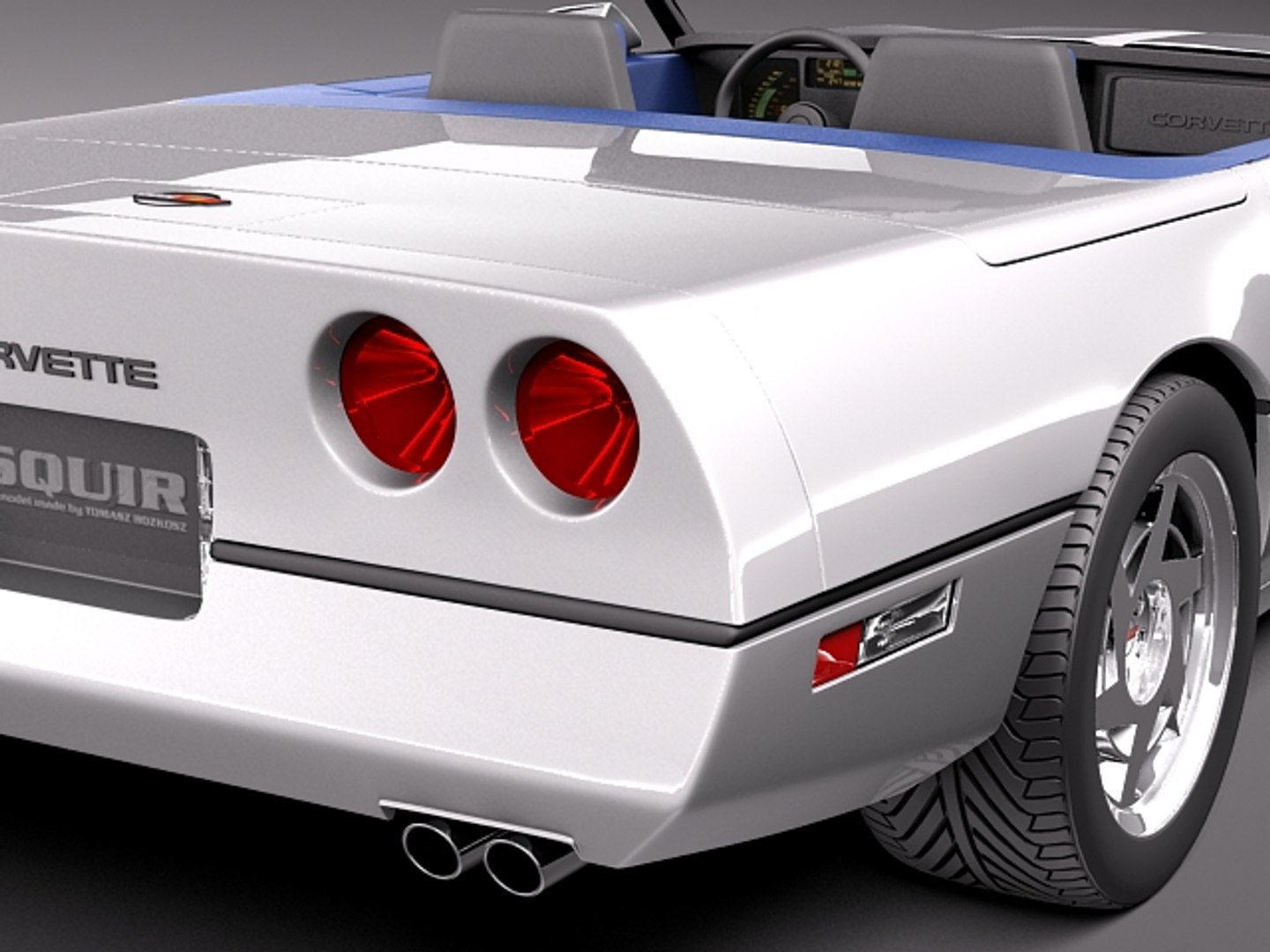 3d obj chevrolet corvette c4 convertible