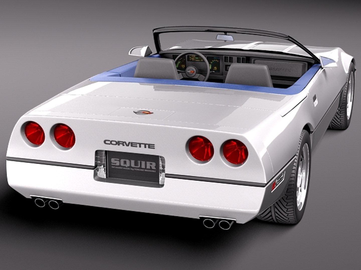 3d obj chevrolet corvette c4 convertible
