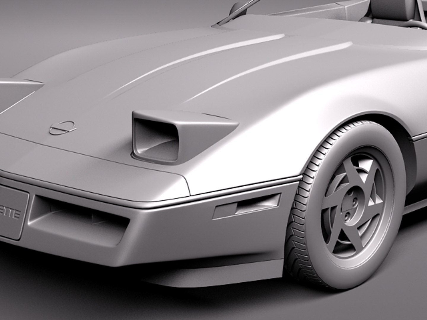3d obj chevrolet corvette c4 convertible