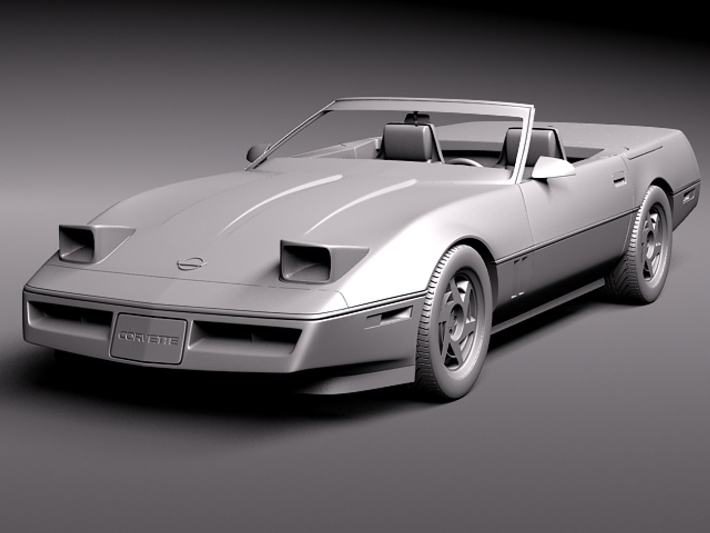 3d obj chevrolet corvette c4 convertible