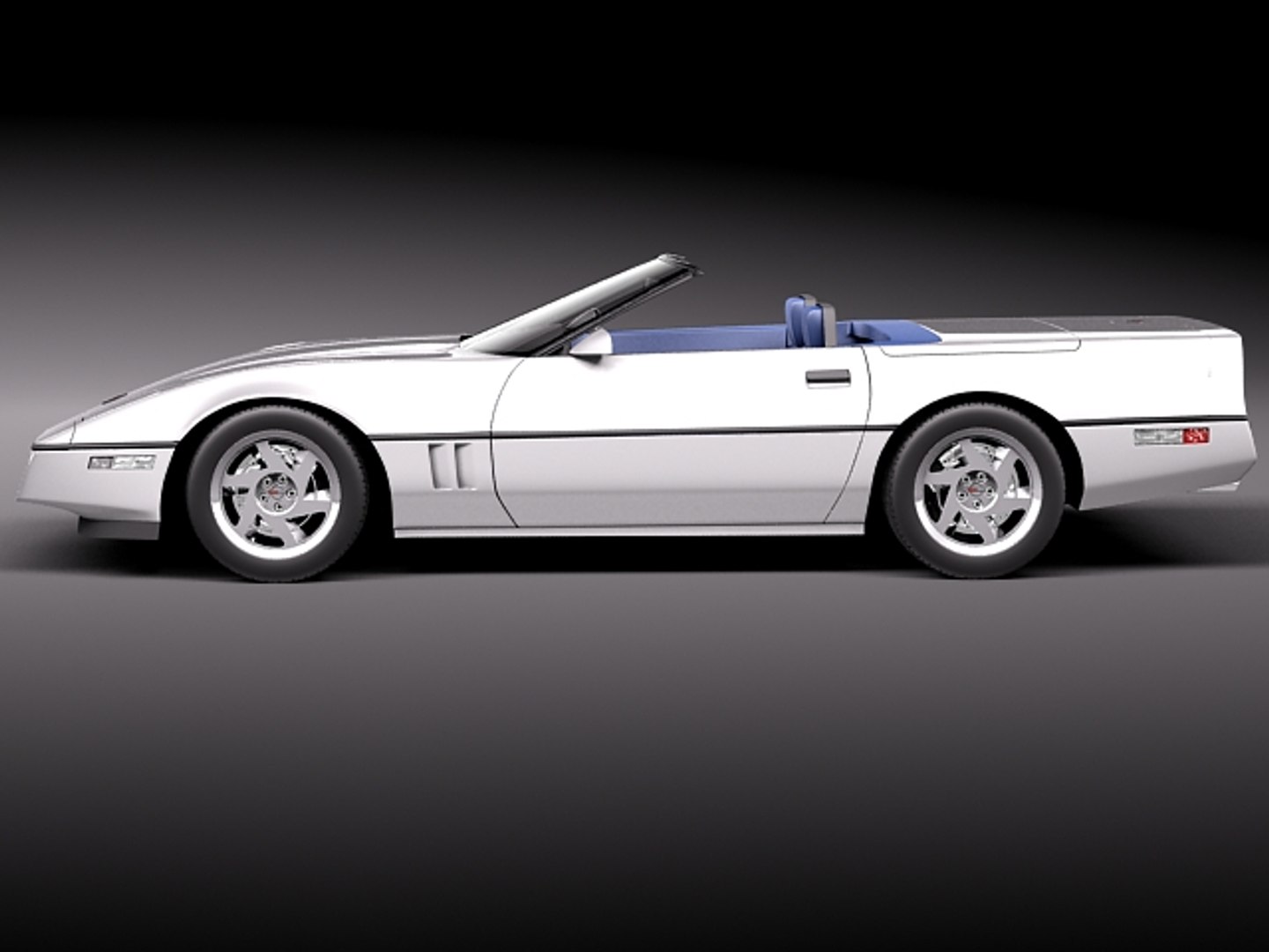 3d obj chevrolet corvette c4 convertible