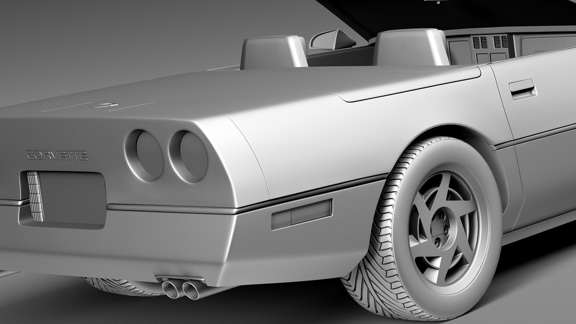 3d Obj Chevrolet Corvette C4 Convertible