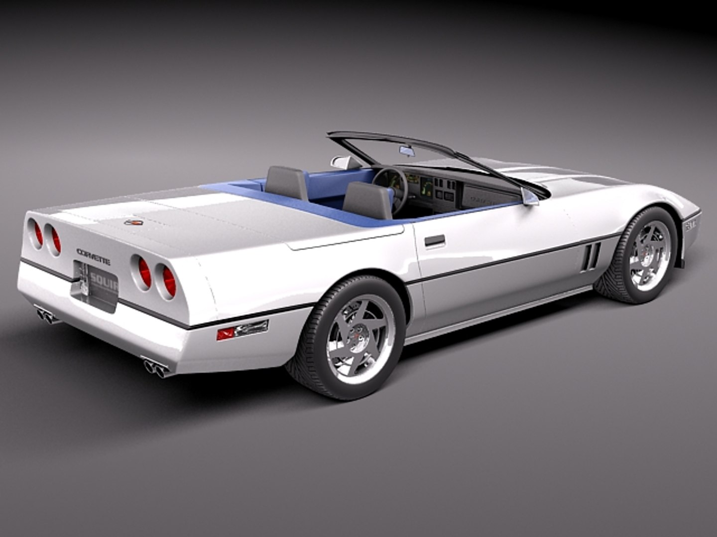 3d obj chevrolet corvette c4 convertible
