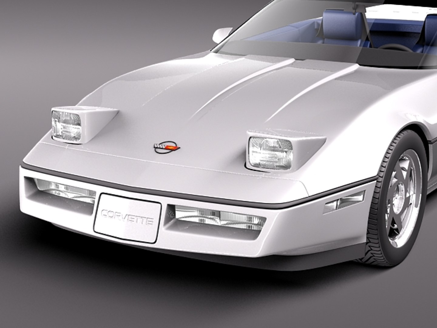 3d obj chevrolet corvette c4 convertible