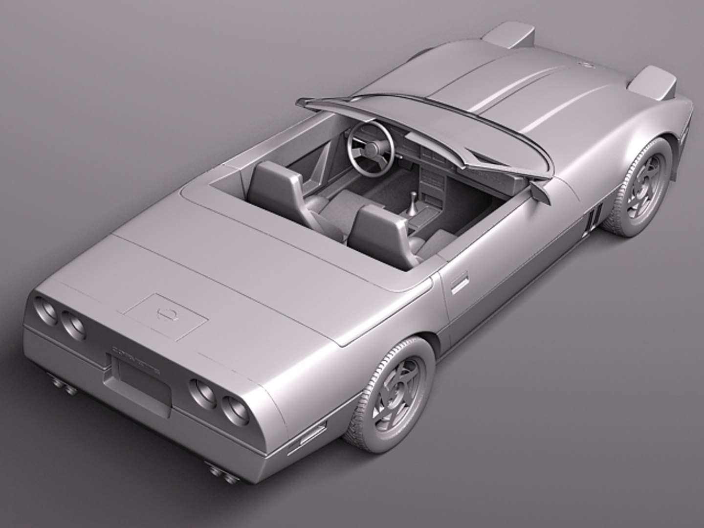 3d obj chevrolet corvette c4 convertible