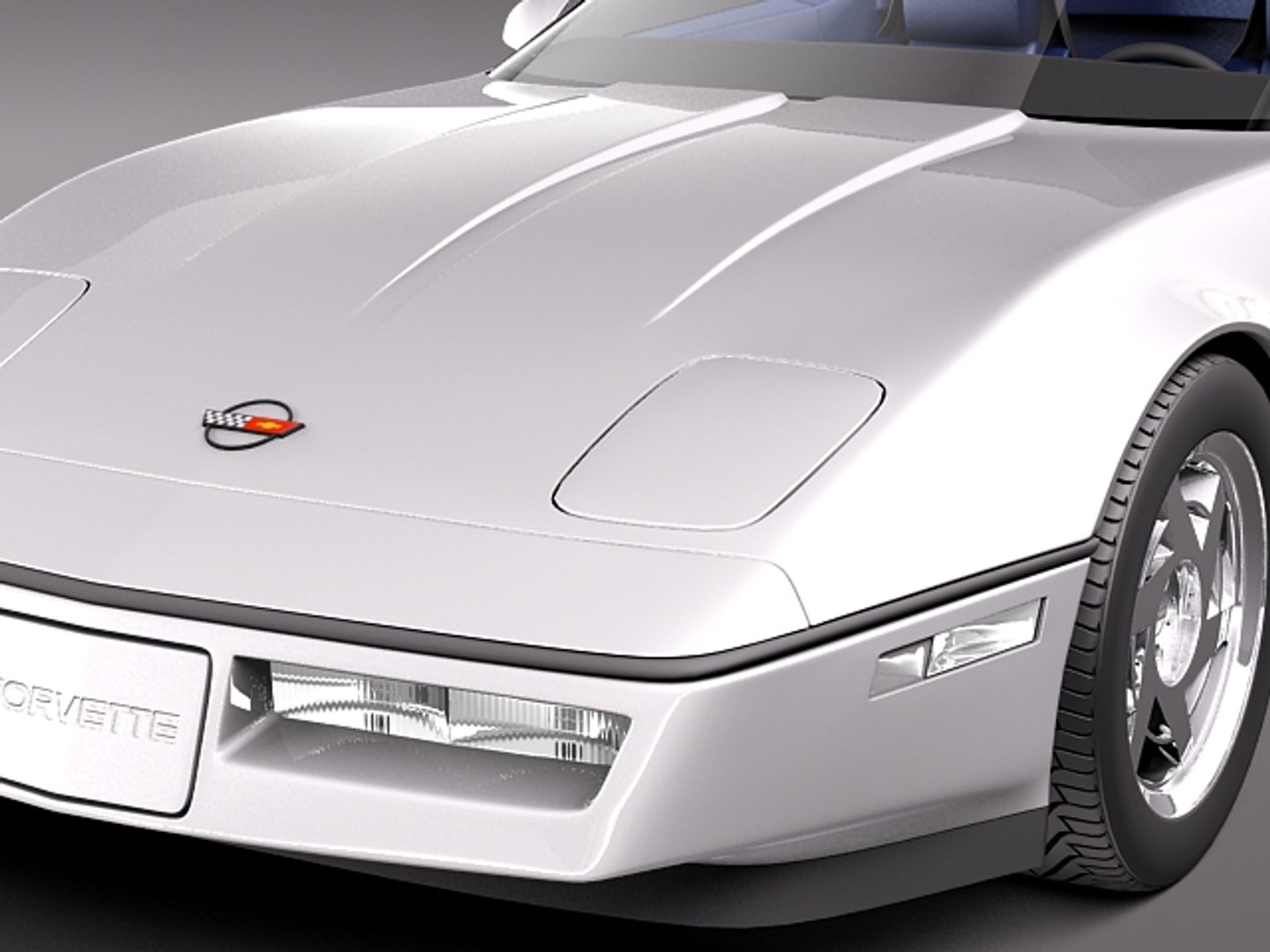 3d obj chevrolet corvette c4 convertible
