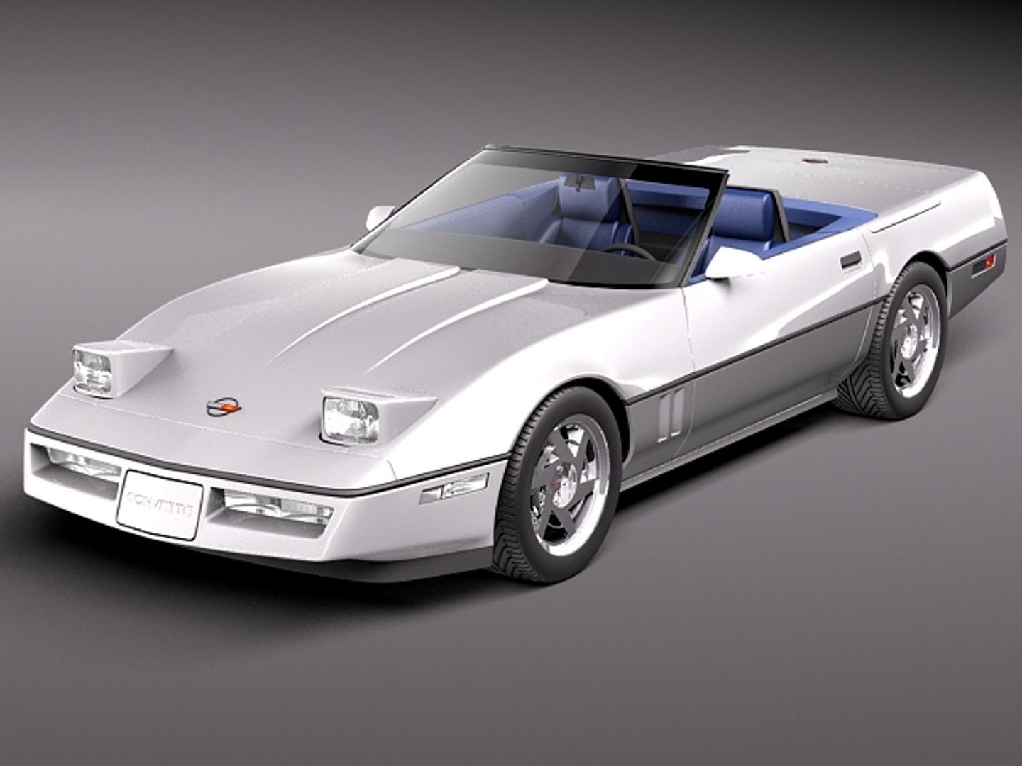 3d obj chevrolet corvette c4 convertible