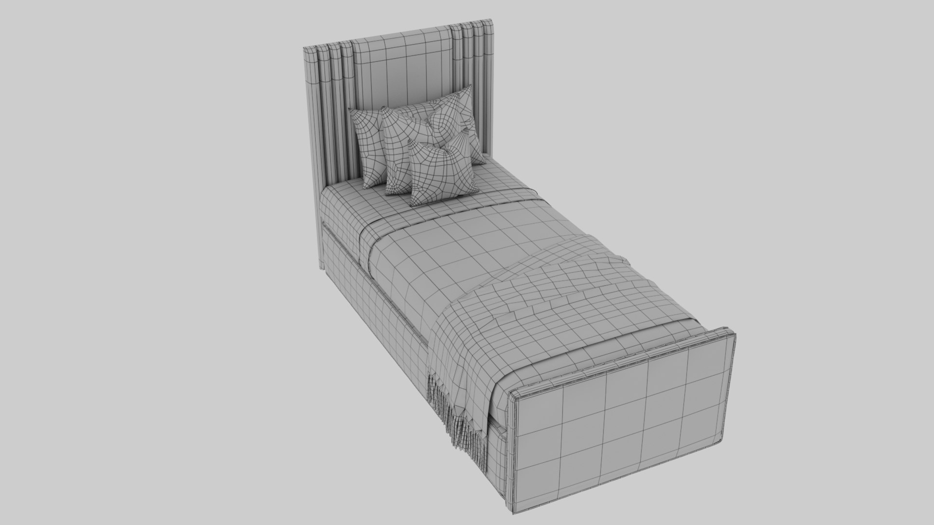 3D Single Bed Model - TurboSquid 2159323