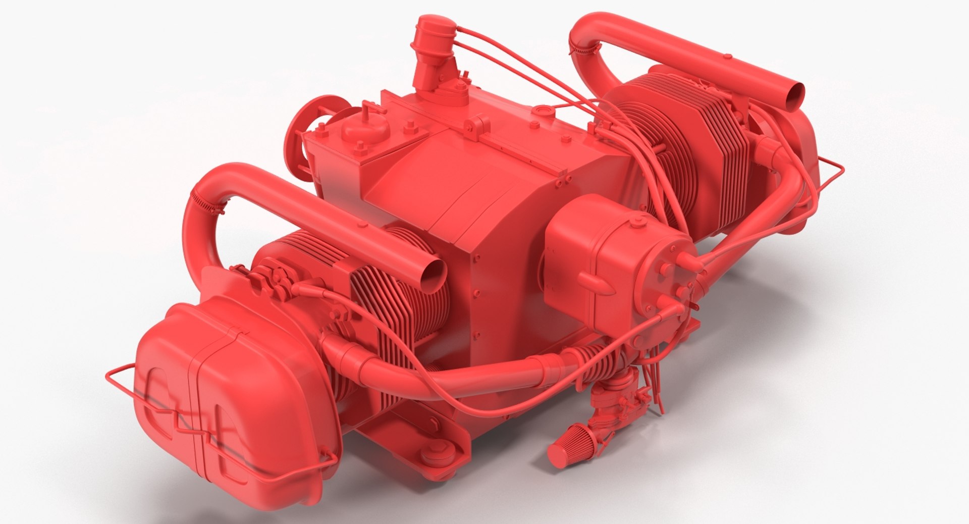 Small Airplane Engine 3d Model